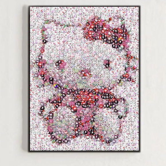 Hello Kitty | Art | Hello Kitty Buttons Mosaic Incredible Framed 85 X 1 Limited Edition Art ...